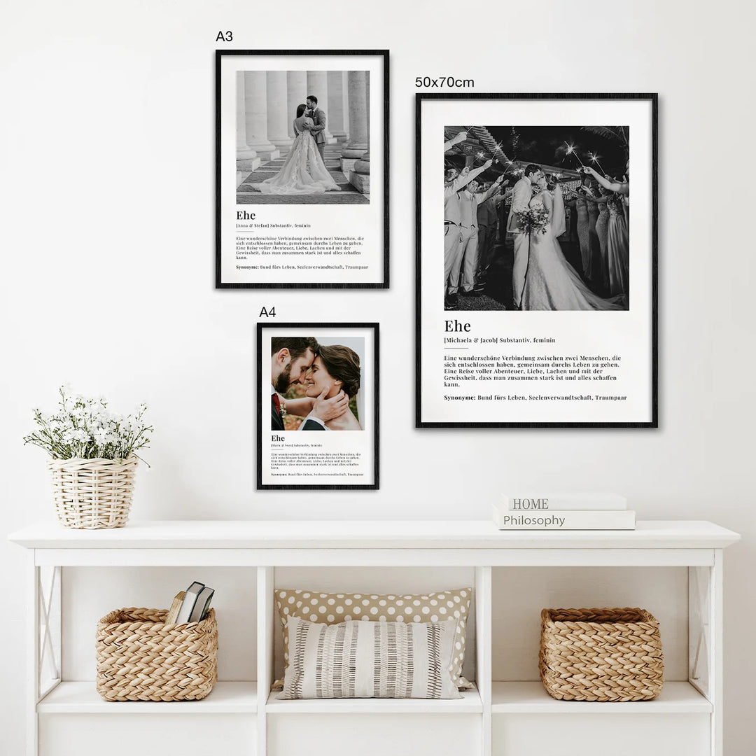 "Ehe Definition" - personalisiertes Poster für Hochzeit | famwalls