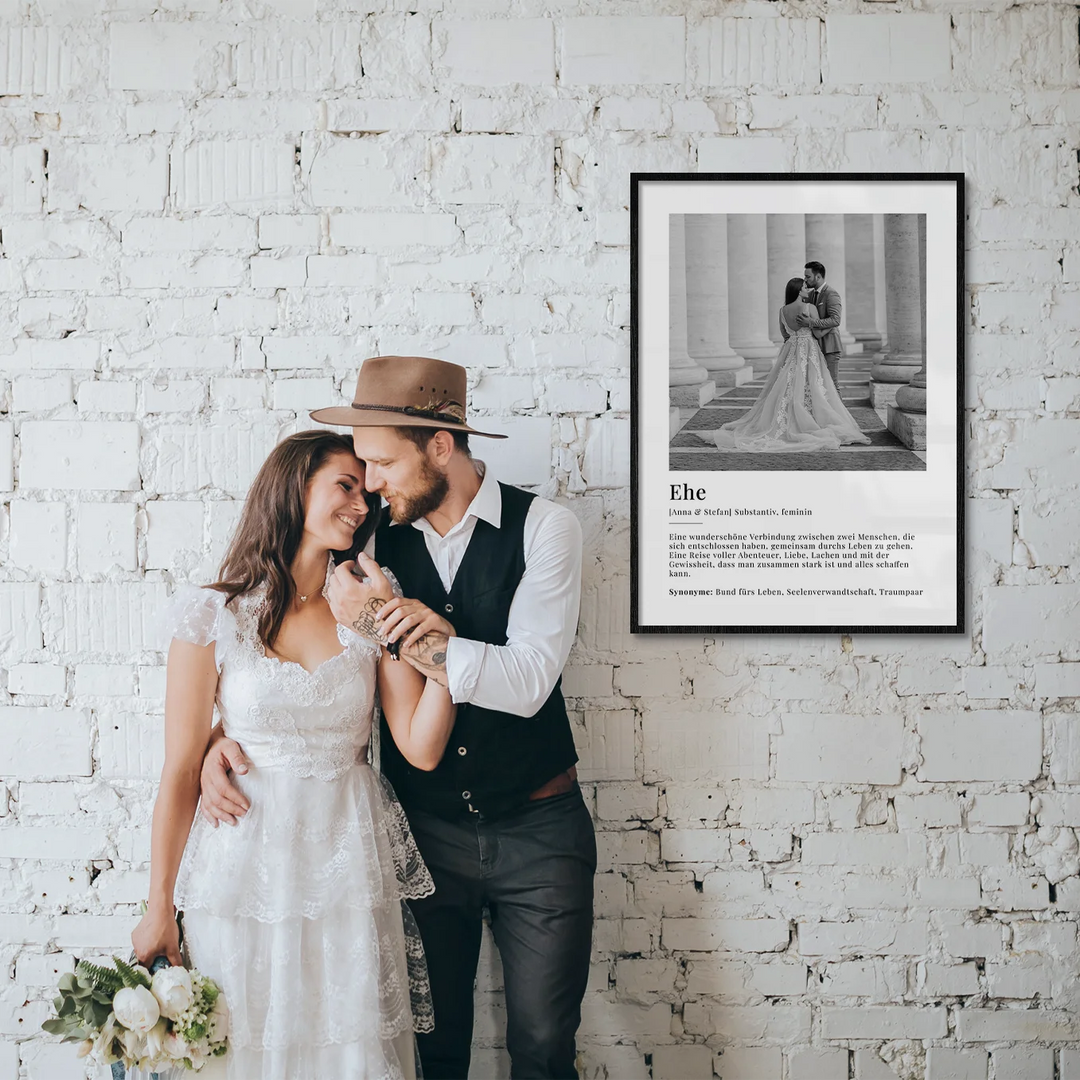 "Ehe Definition" - personalisiertes Poster für Hochzeit | famwalls