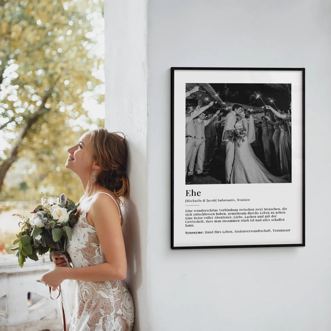 "Ehe Definition" - personalisiertes Poster für Hochzeit | famwalls