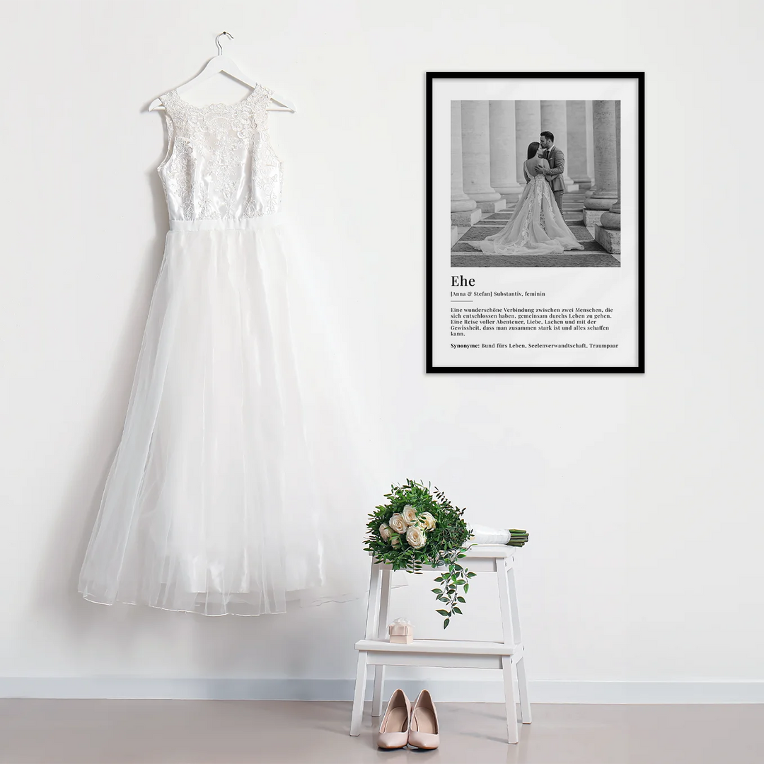 "Ehe Definition" - personalisiertes Poster für Hochzeit | famwalls