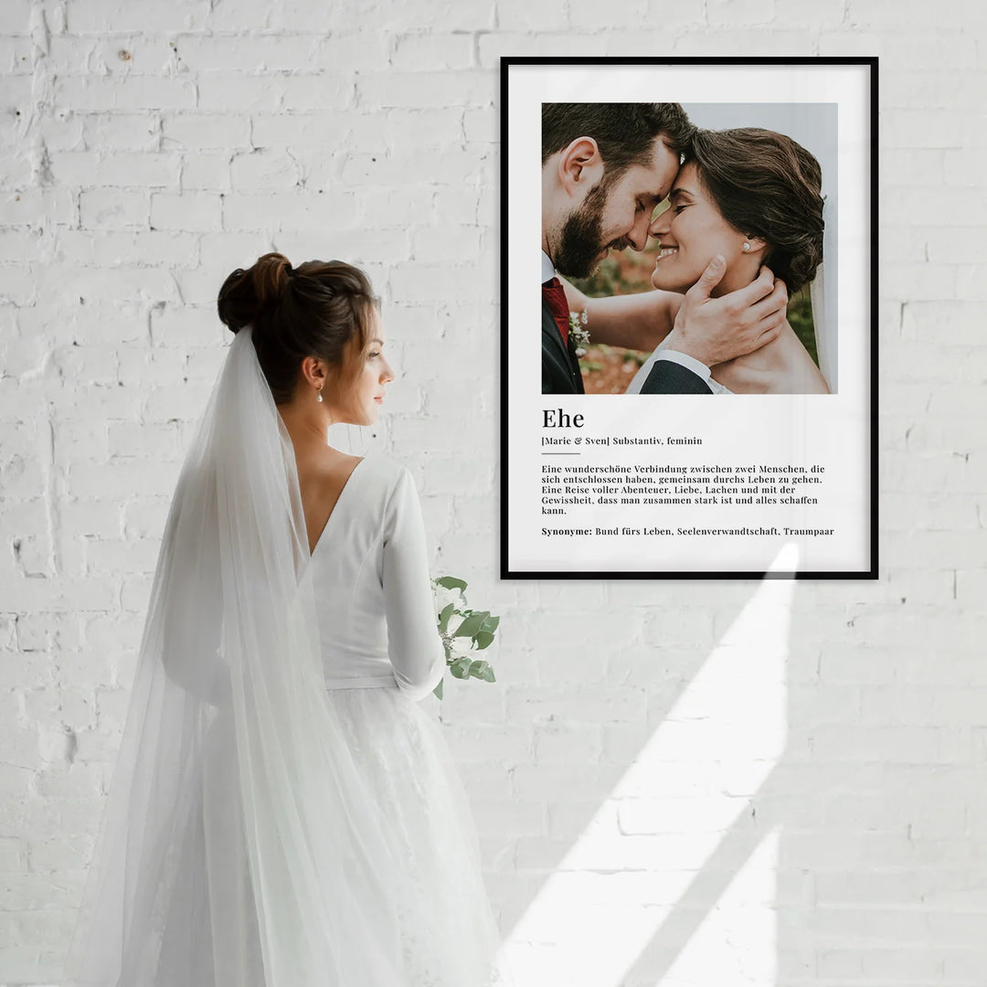 "Ehe Definition" - personalisiertes Poster für Hochzeit | famwalls