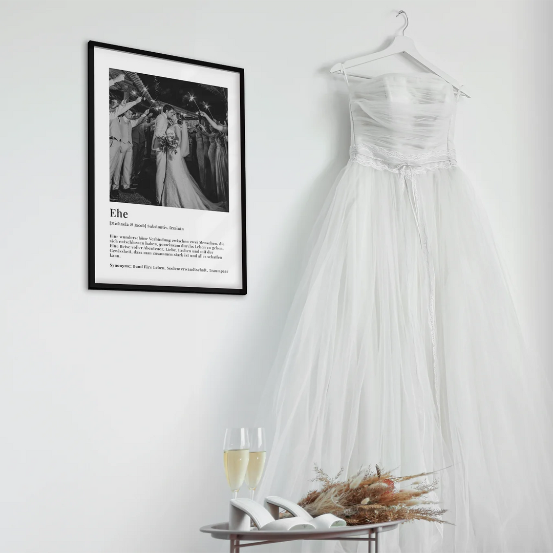 "Ehe Definition" - personalisiertes Poster für Hochzeit | famwalls