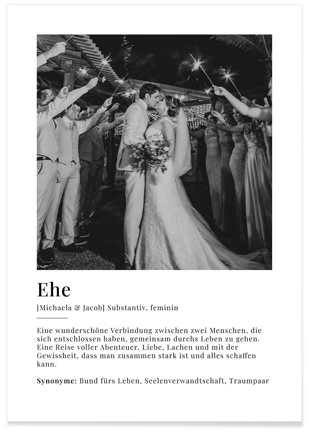 "Ehe Definition" - personalisiertes Poster für Hochzeit | famwalls