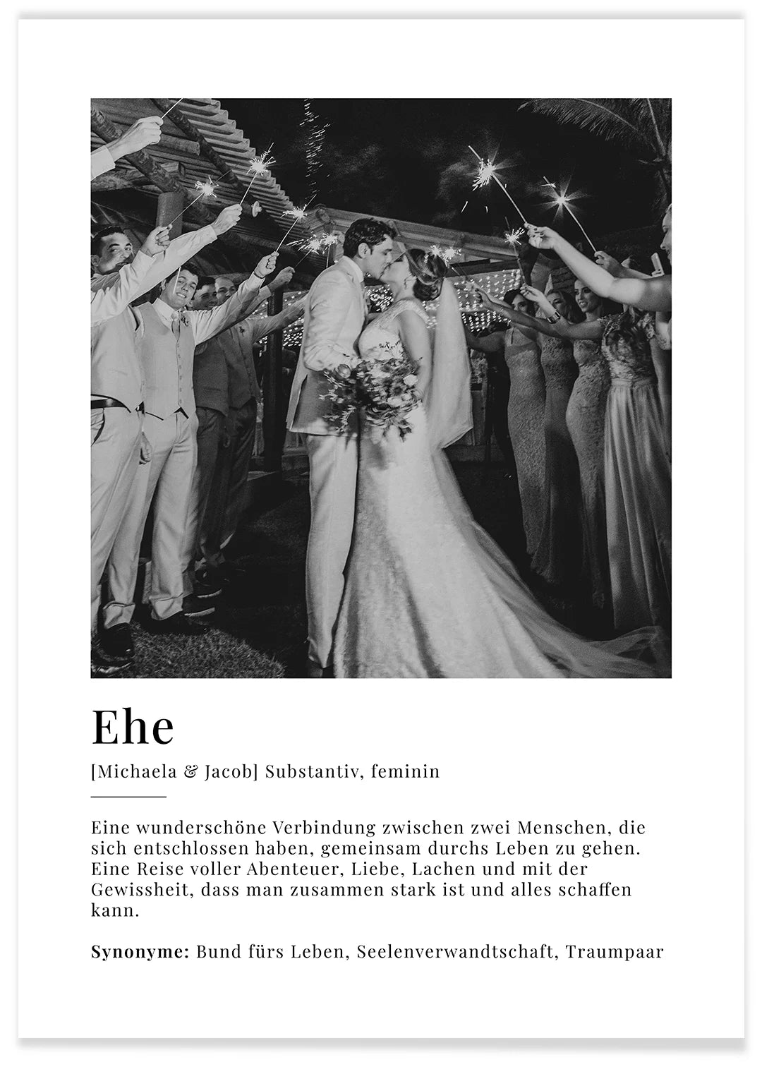 "Ehe Definition" - personalisiertes Poster für Hochzeit | famwalls